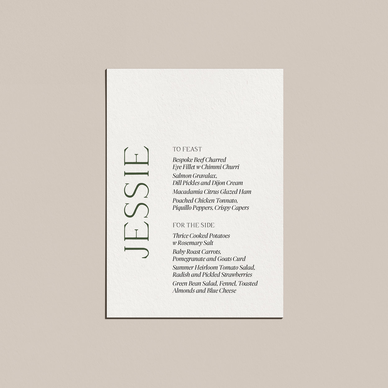 Jessie Wedding and Event Name Place Cards and Menus | DL | Customizable ...