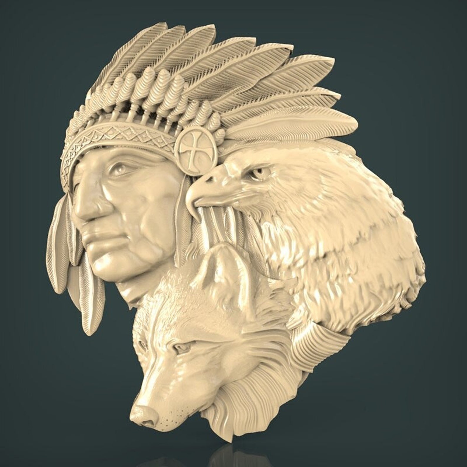 3D model for cnc router carving and engraving bas relief in | Etsy