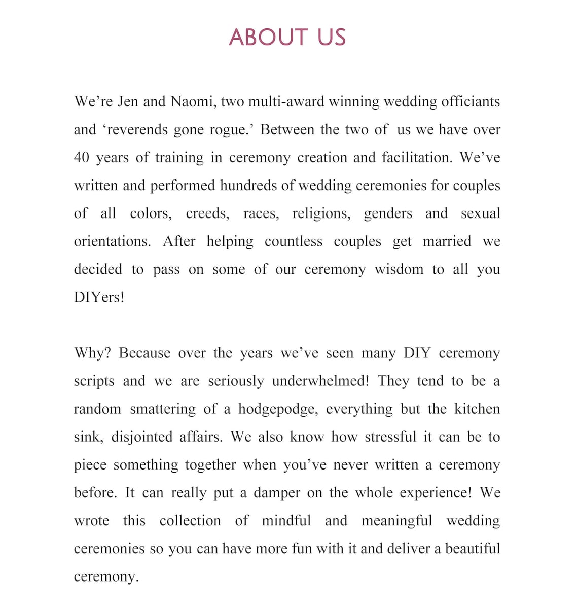 Non Traditional Wedding Ceremony Script Heart of Commitment - Etsy