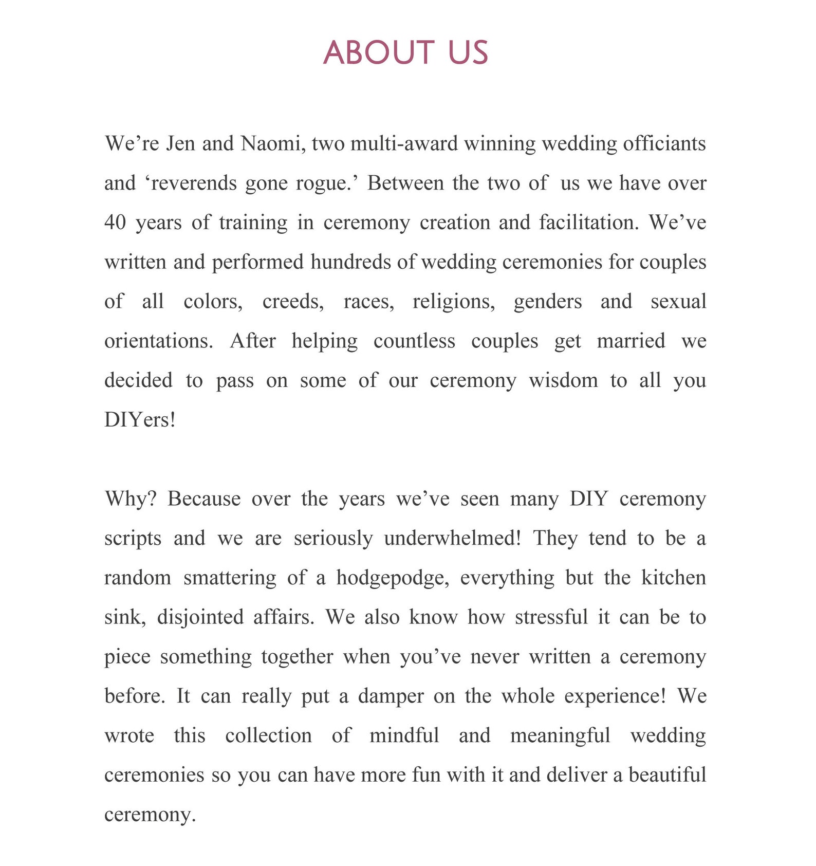 Non Traditional Wedding Ceremony Script Heart of Commitment - Etsy