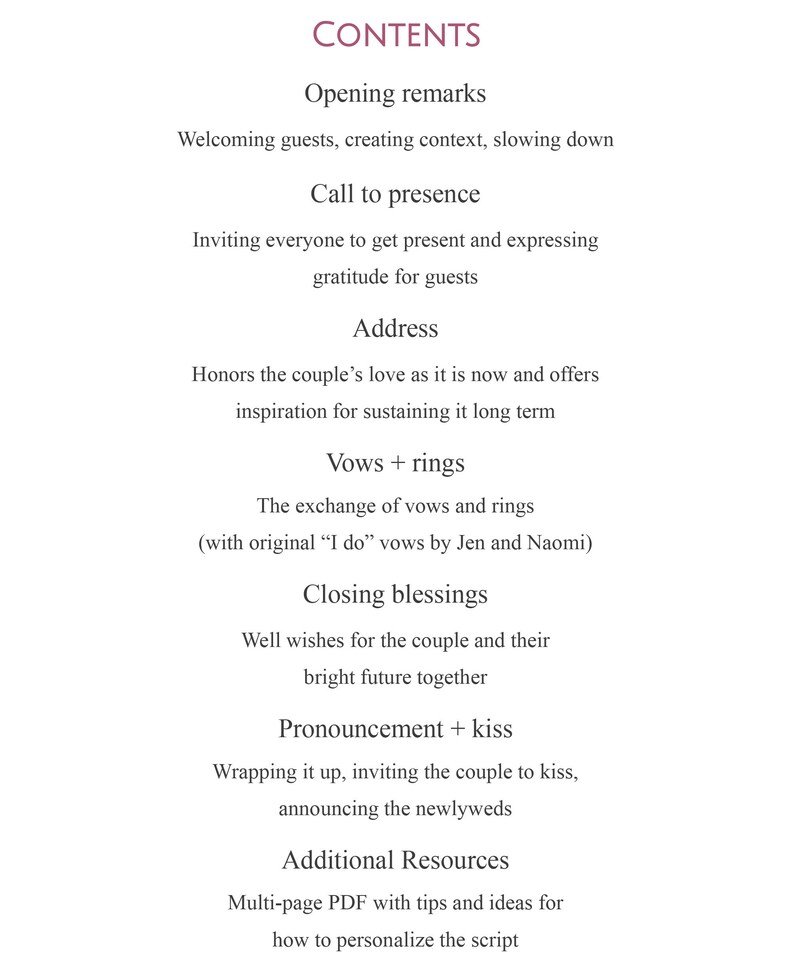 Thoughtful Wedding Ceremony Script | Pausing for Love | Non Traditional ...