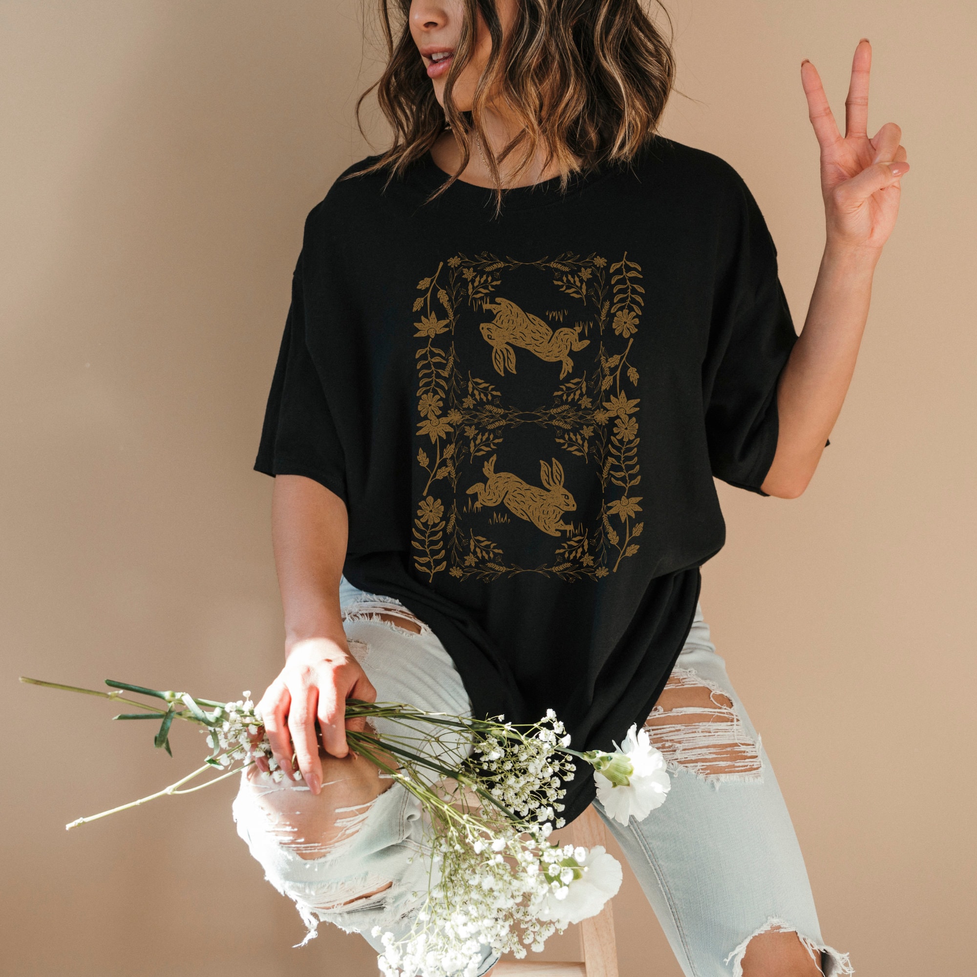 Whimsigoth Rabbit Shirt, Fairy Grunge Cottage Core Gift for Rabbit ...