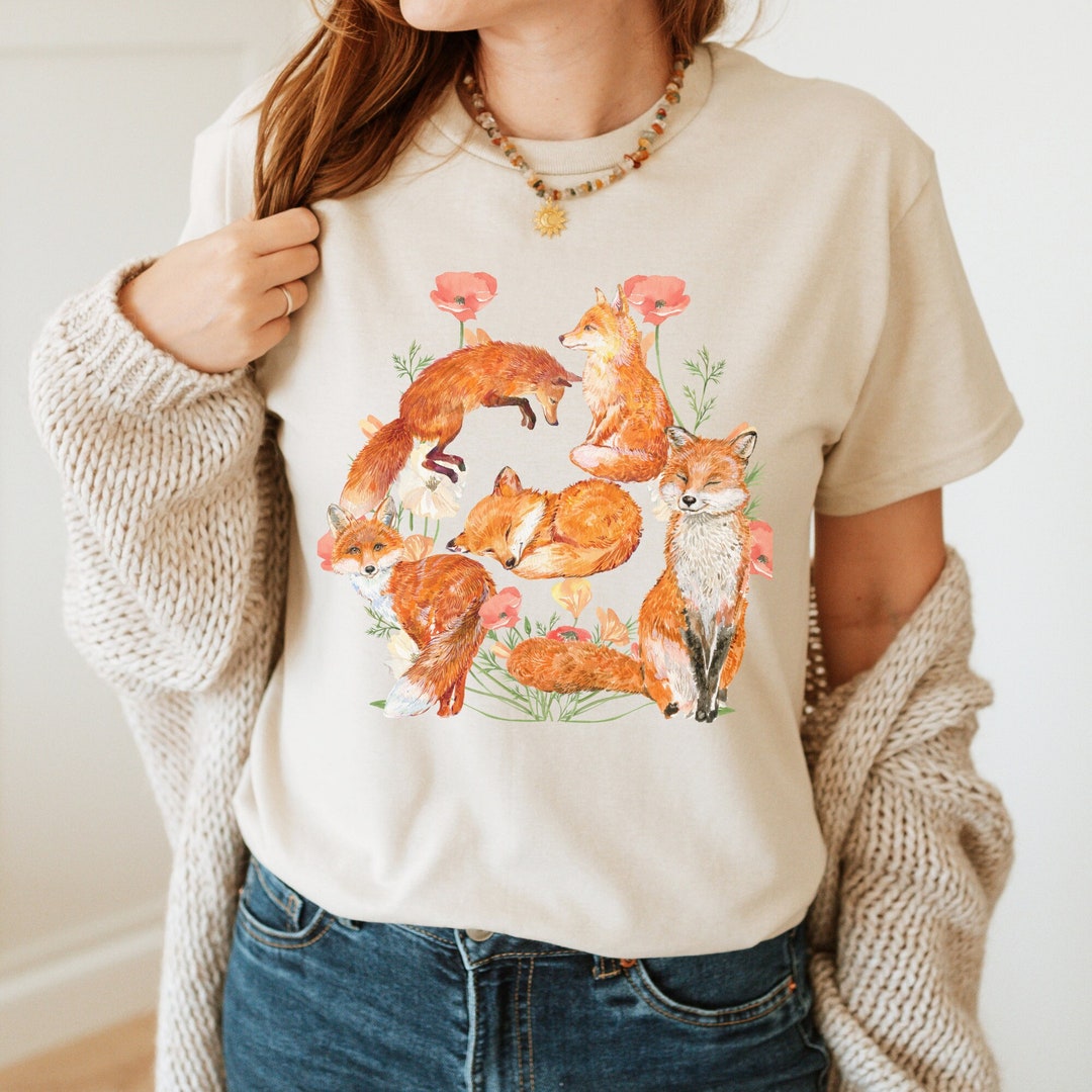 Cottagecore Fox Shirt Coquette T Shirt Cottage Core Fox Shirt Granola ...