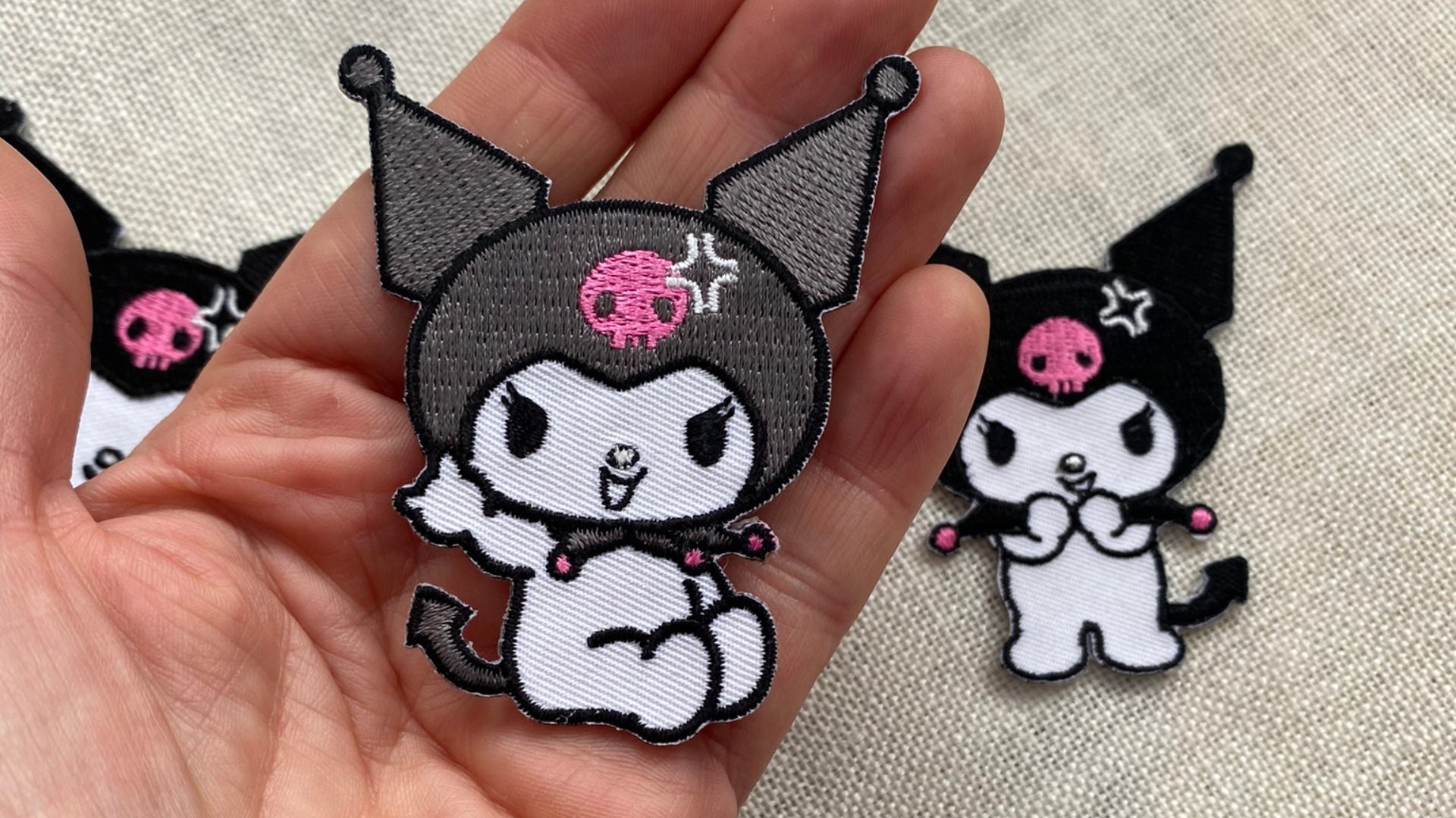 Kuromi Sanrio Embroidered Iron-on Patch, Japan Kawaii Patch for Jacket ...