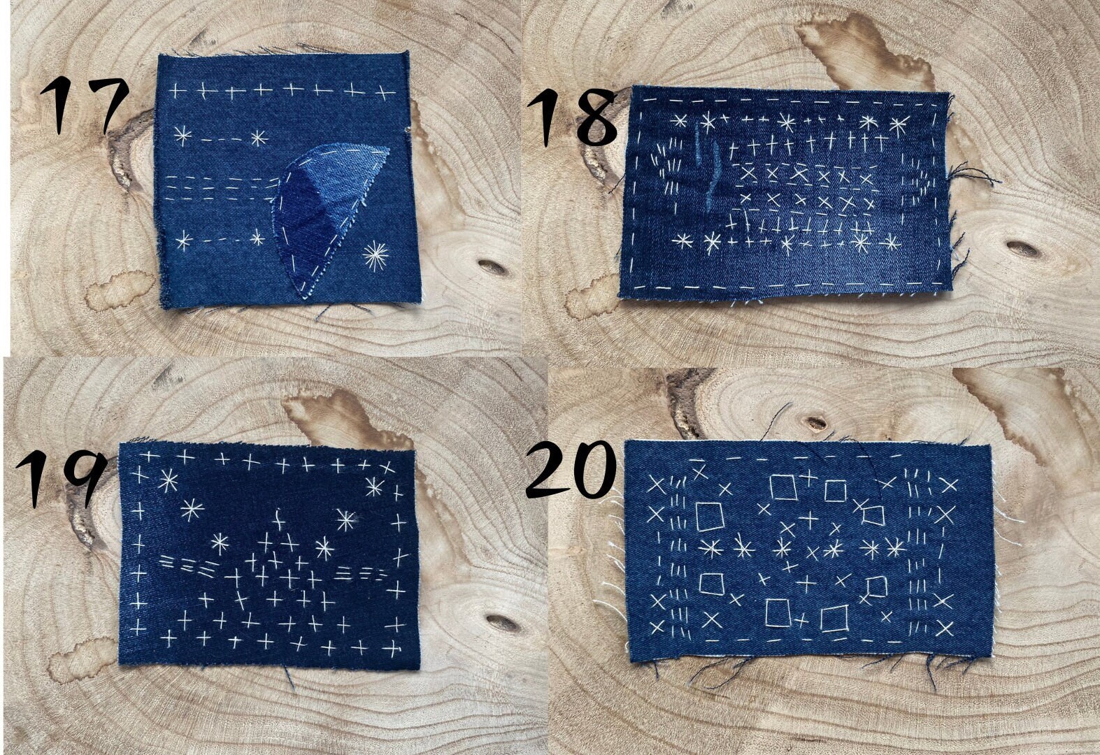 Boro Indigo Blue Patches for Jackets, Jeans or Backpacks Hand Sewn ...