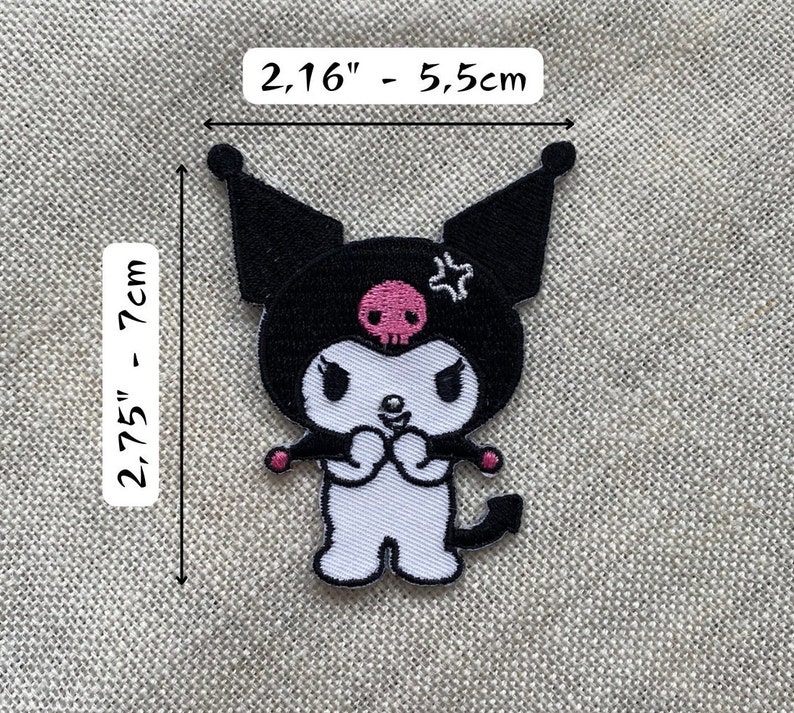 Kuromi Sanrio Embroidered Iron-on Patch, Japan Kawaii Patch for Jacket, Cartoon Kids Patch ...