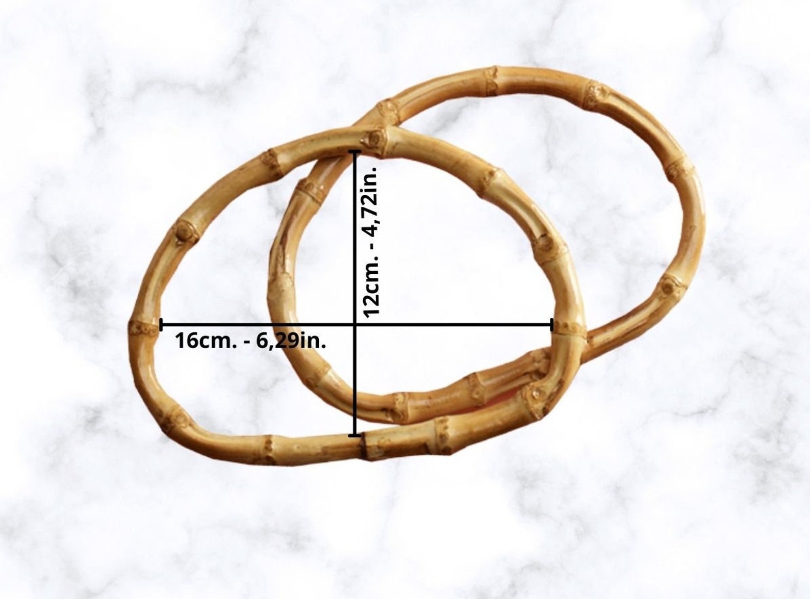 Round Handles Real Bamboo for Bags Oval Natural Bamboo - Etsy