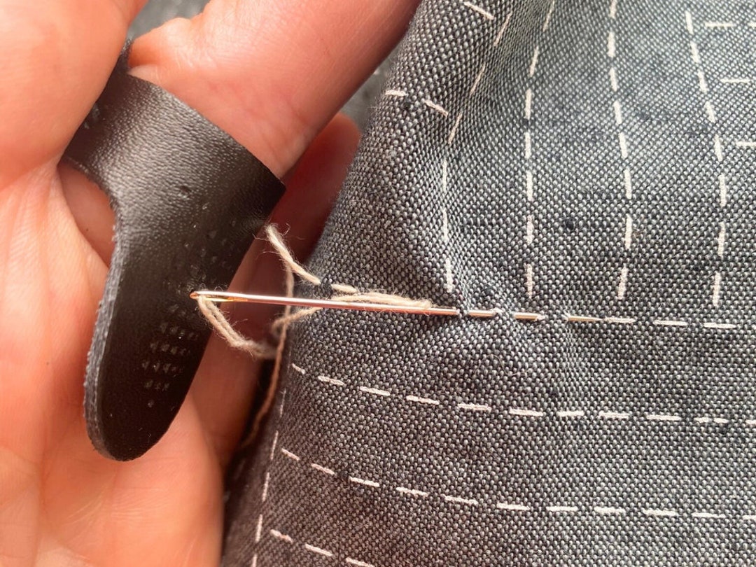 Set Traditional Japanese Sewing Tools, Adjustable Leather Palm Thimble ...