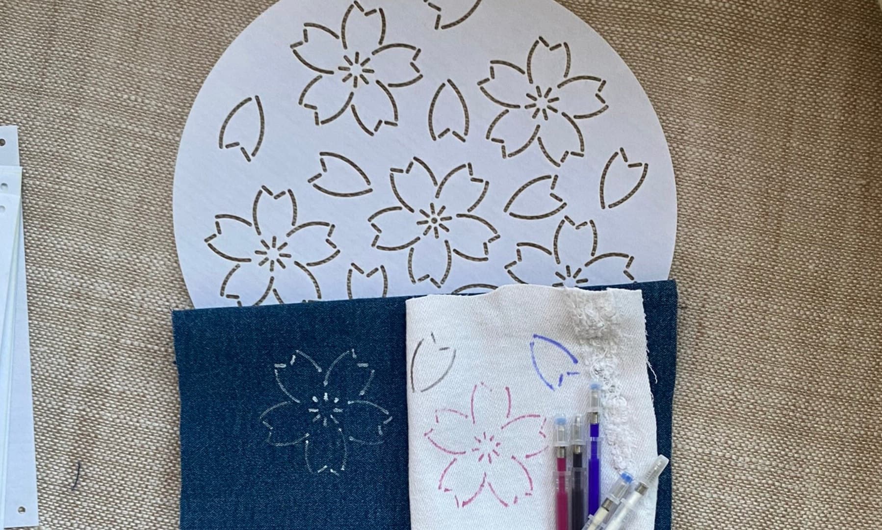 Acrylic Sashiko Cherry Blossom Pattern With 5 Heat Erasable Marking ...