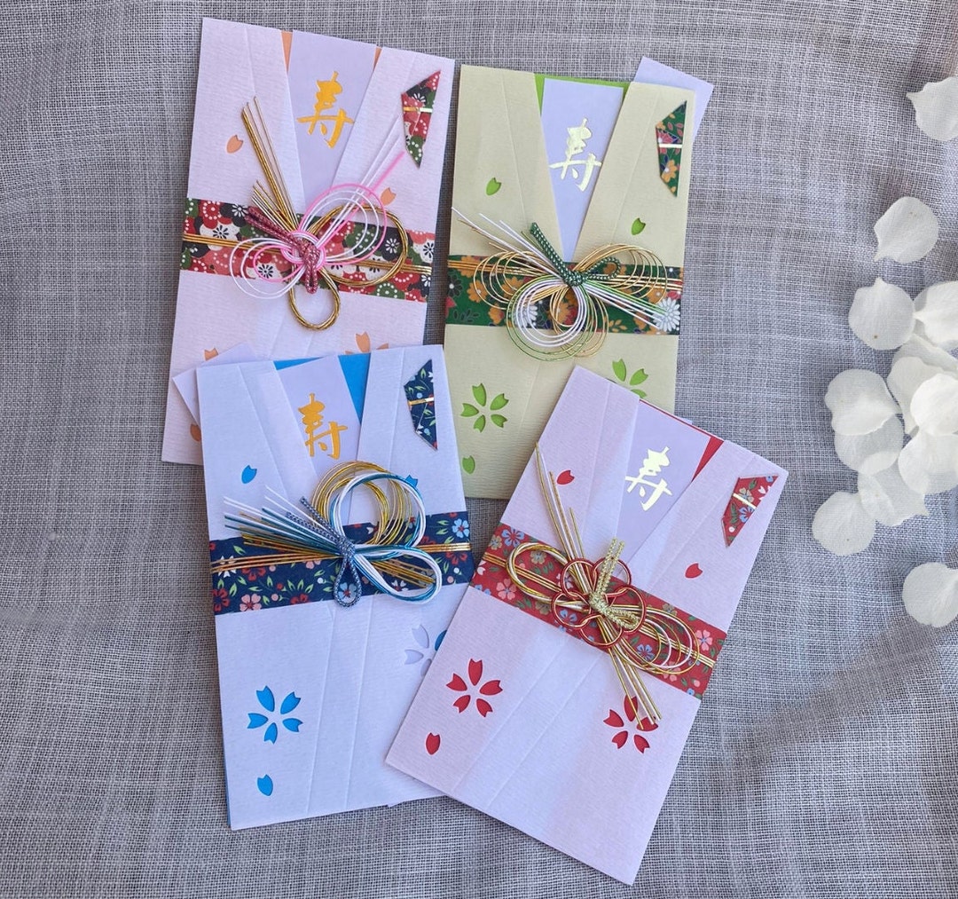 Japanese Wedding Gift Envelope in the Shape of a Kimono With - Etsy