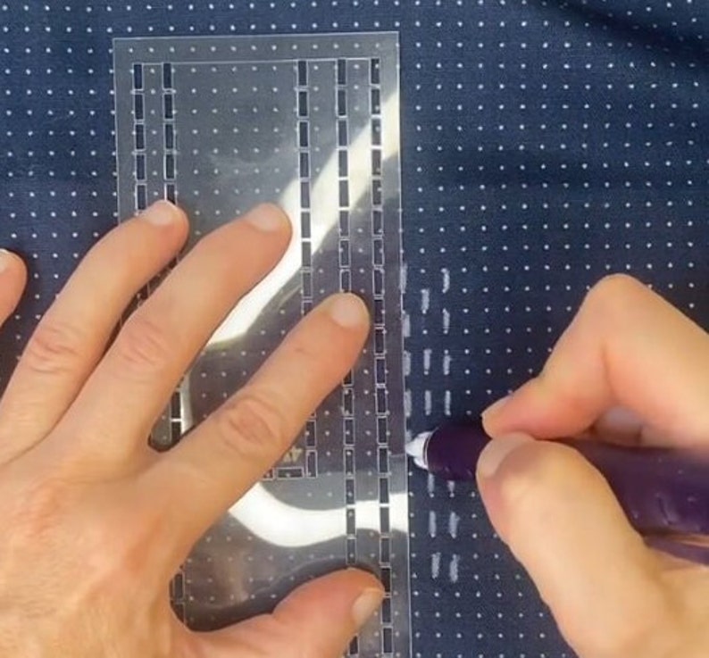 Indigo Sashiko Fabric, Water Erasable Grid, Hitomezashi Sampler - Etsy ...