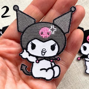 Kuromi Sanrio Embroidered Iron-on Patch With 3 Mini Stickers Gift ...