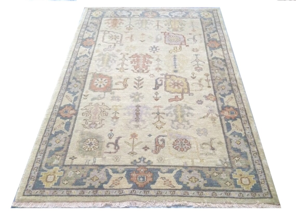 New Traditional Turkish Knotted Wool Area Rug for Living Room - Etsy