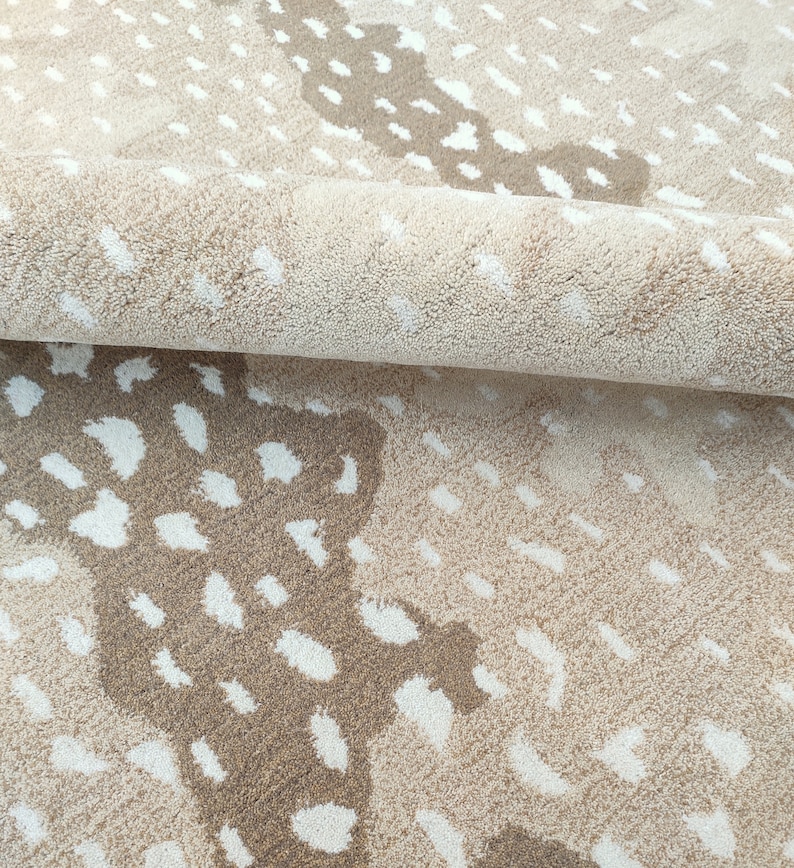 100% Wool Rug Antelope Animal like print Hand Tufted Area Rug | Etsy