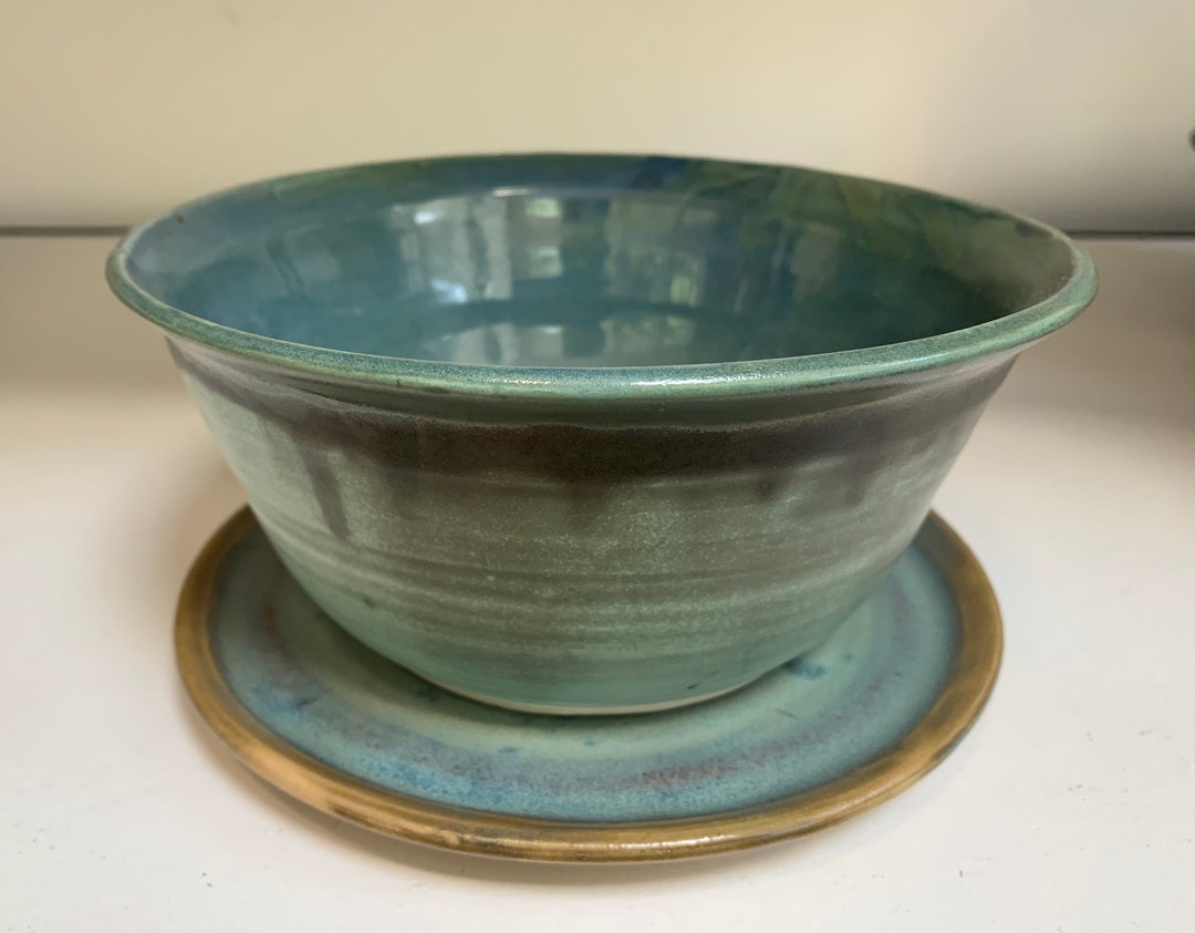 Green Cachepot With Saucer - Etsy