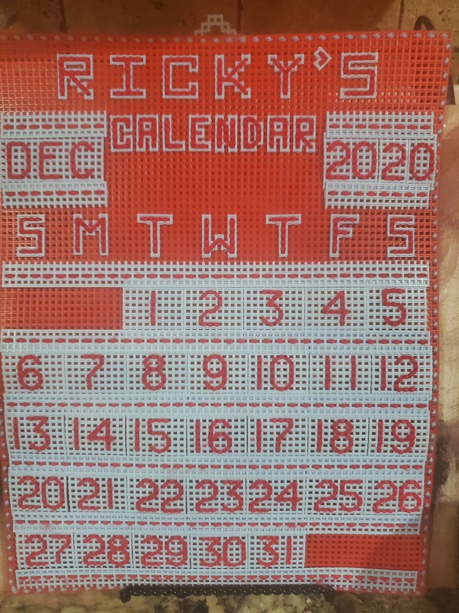 Canvas Calendar/personalized Calendar/ Sewn With Yarn/ Plastic - Etsy