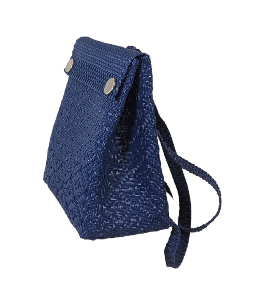 Handwoven Plastic Backpack| Maya Blue Backpack | Mexican Plastic Woven ...