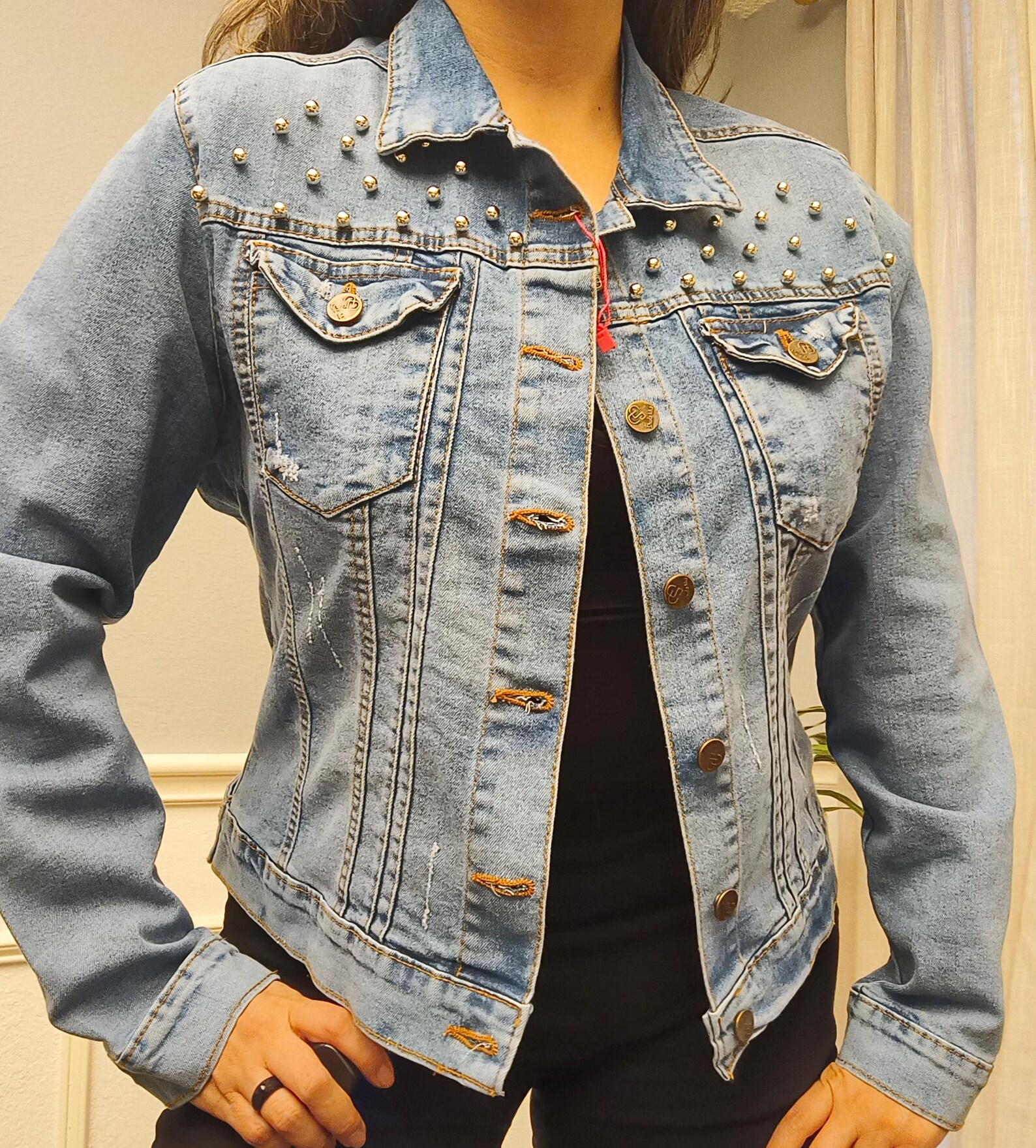 Denim Angel Wing Jacket| Denim Jacket| Gold Wings Jacket| Sequin Angel ...
