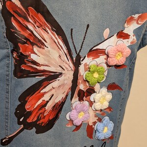 Denim Butterfly Vest Jacket| 3D Butterfly Denim Jacket| - Etsy