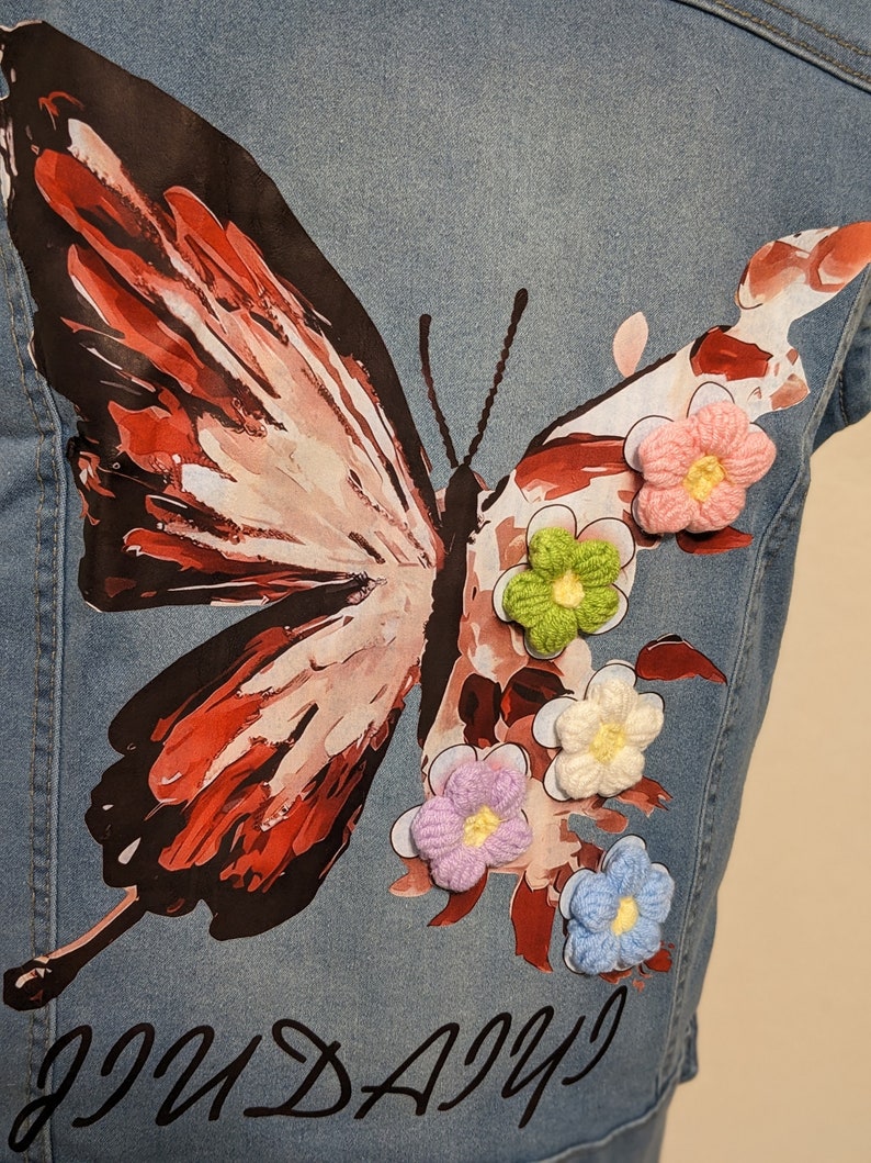 Denim Butterfly Vest Jacket| 3D Butterfly Denim Jacket| - Etsy