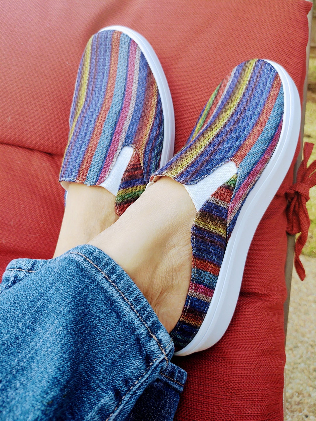 Sarape Mules|slip-on Sneakers| Sarape Slides| Alpargata Shoes - Mexican ...