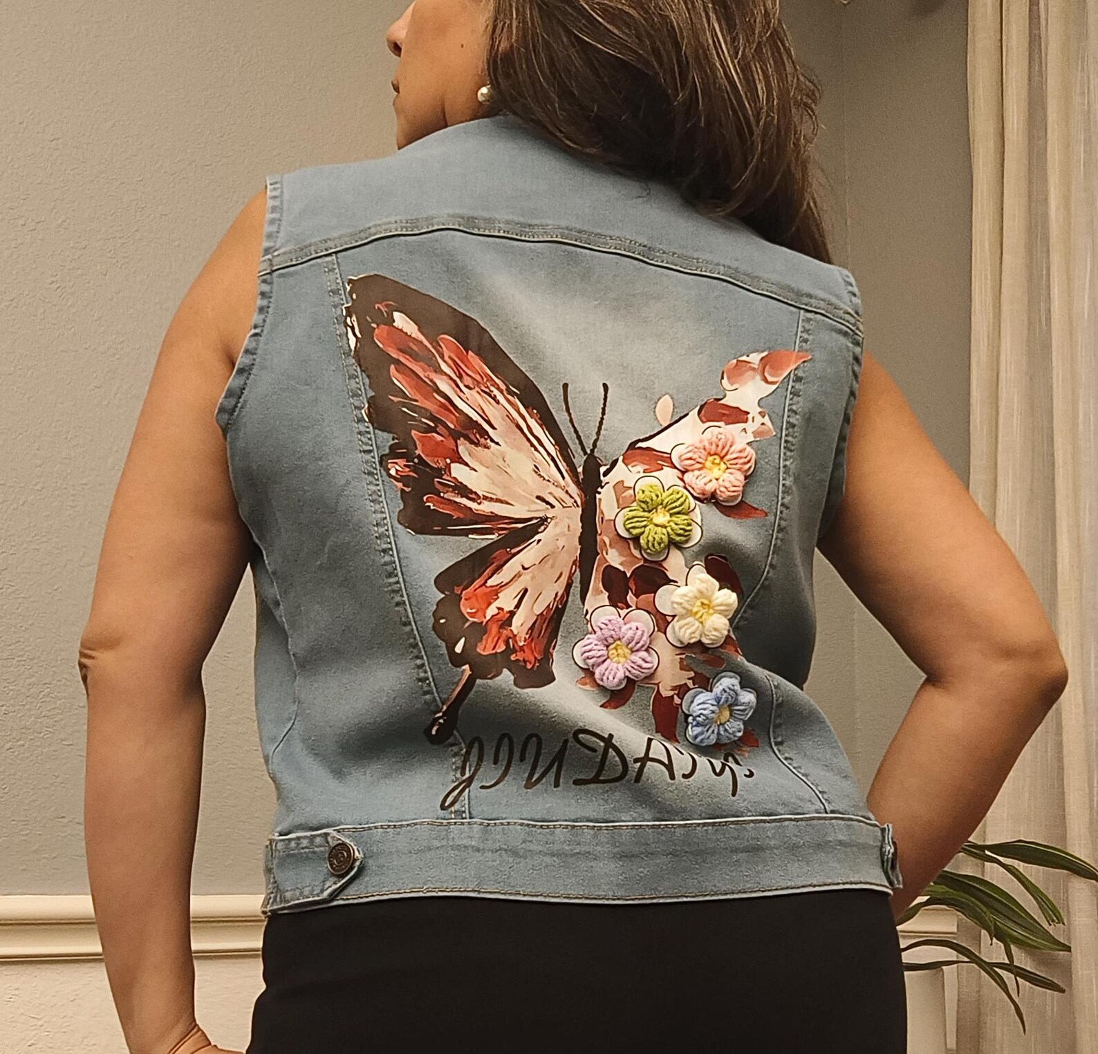Denim Butterfly Vest Jacket| 3D Butterfly Denim Jacket| - Etsy