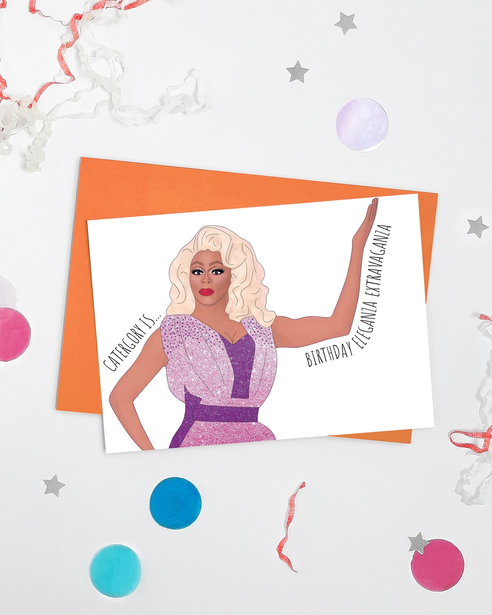 Rupaul Drag Race A6 Digital Illustration Birthday Card - Etsy UK