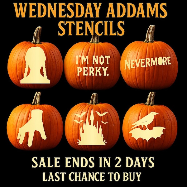 Wednesday Addams Pumpkin Stencils - Etsy