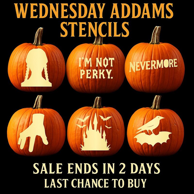 Wednesday Addams Pumpkin Stencils - Etsy
