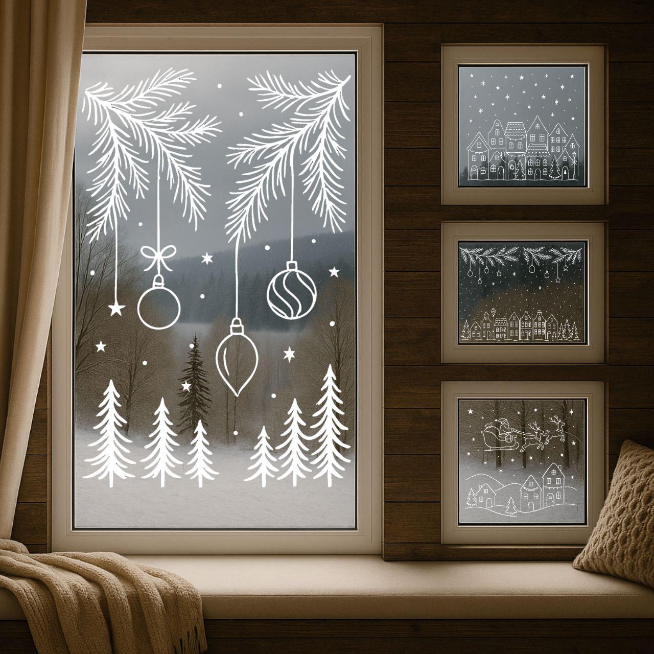 Christmas Window Stencil Set | Holiday Home Decor (printable PNG PDF ...