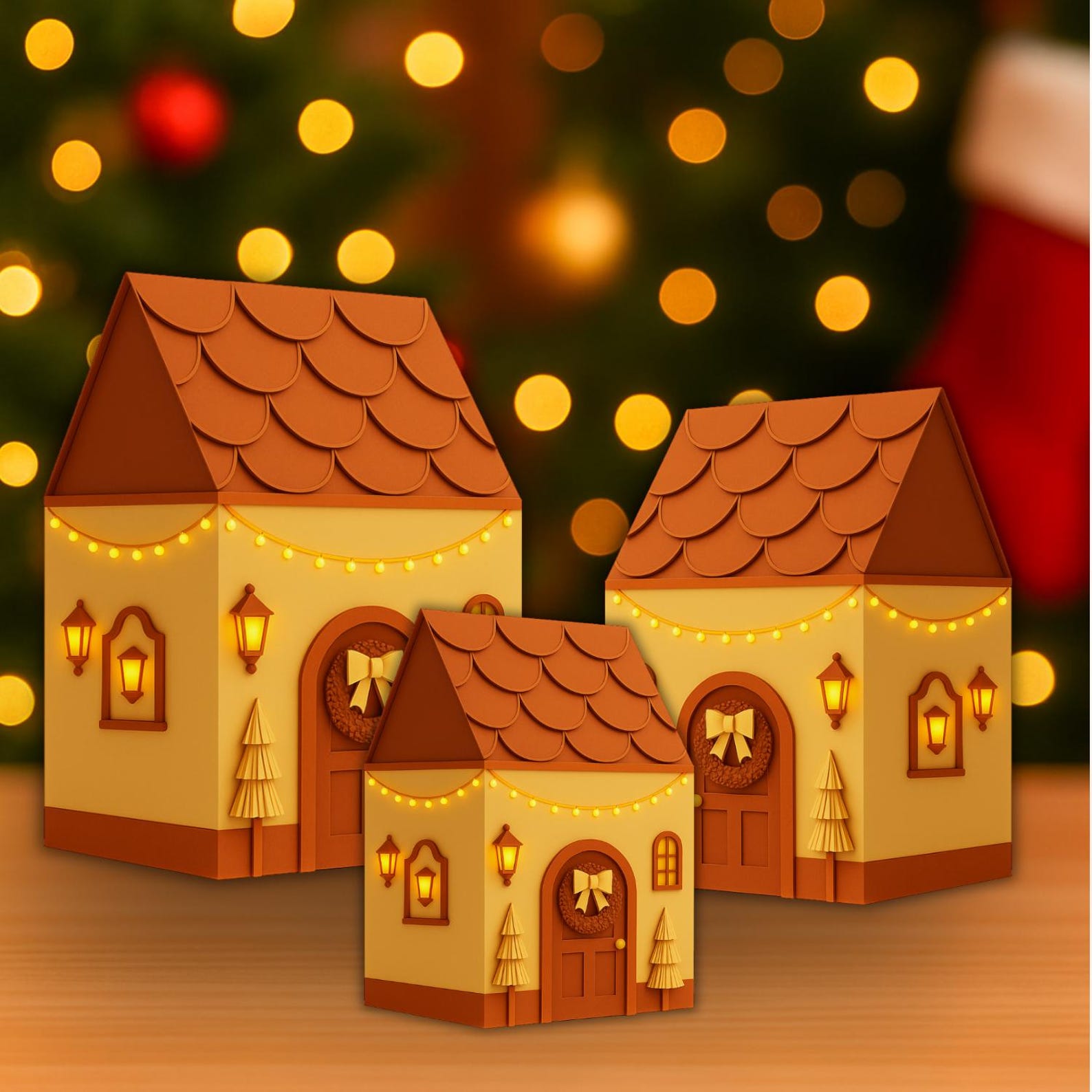 Advent Calendar House Template | DIY Paper Christmas Village (pdf, Png ...