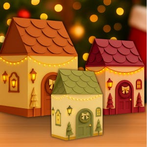Advent Calendar House Template | DIY Paper Christmas Village (pdf, Png ...