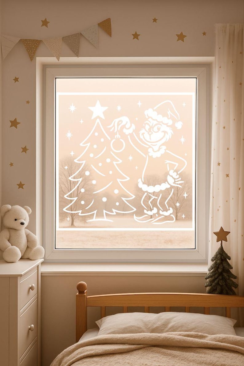 Christmas Window Stencil Set | Holiday Character Tracing (PNG PDF SVG ...