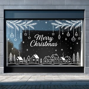 Merry Christmas Window Stencil | Business Holiday Decor (PNG PDF SVG ...