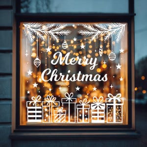 Merry Christmas Window Stencil | Holiday Decor Template (digital ...