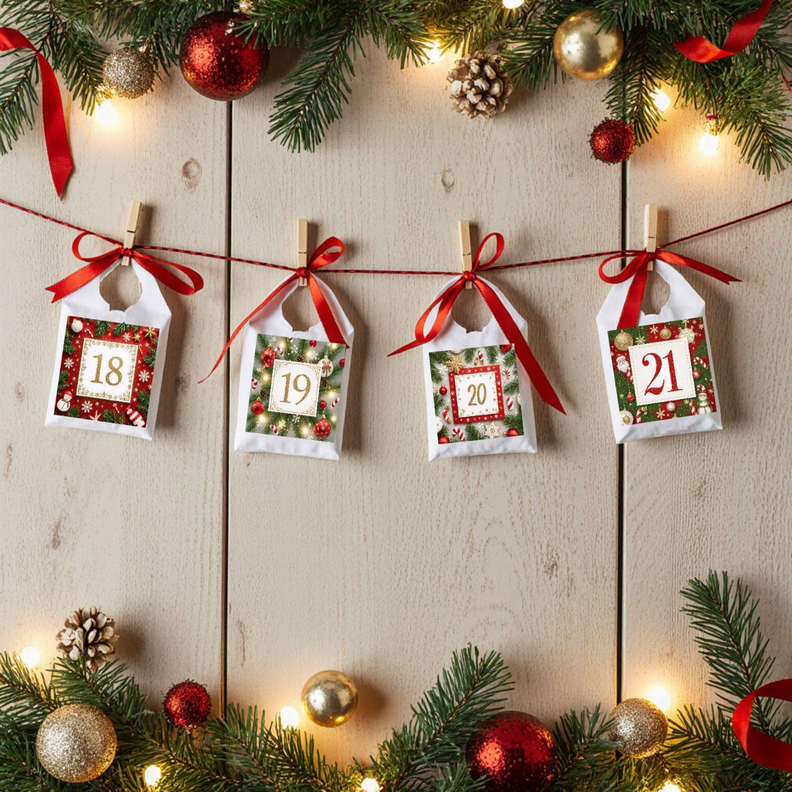 Printable Advent Calendar Numbers 1-25 | DIY Christmas Decor (digital ...