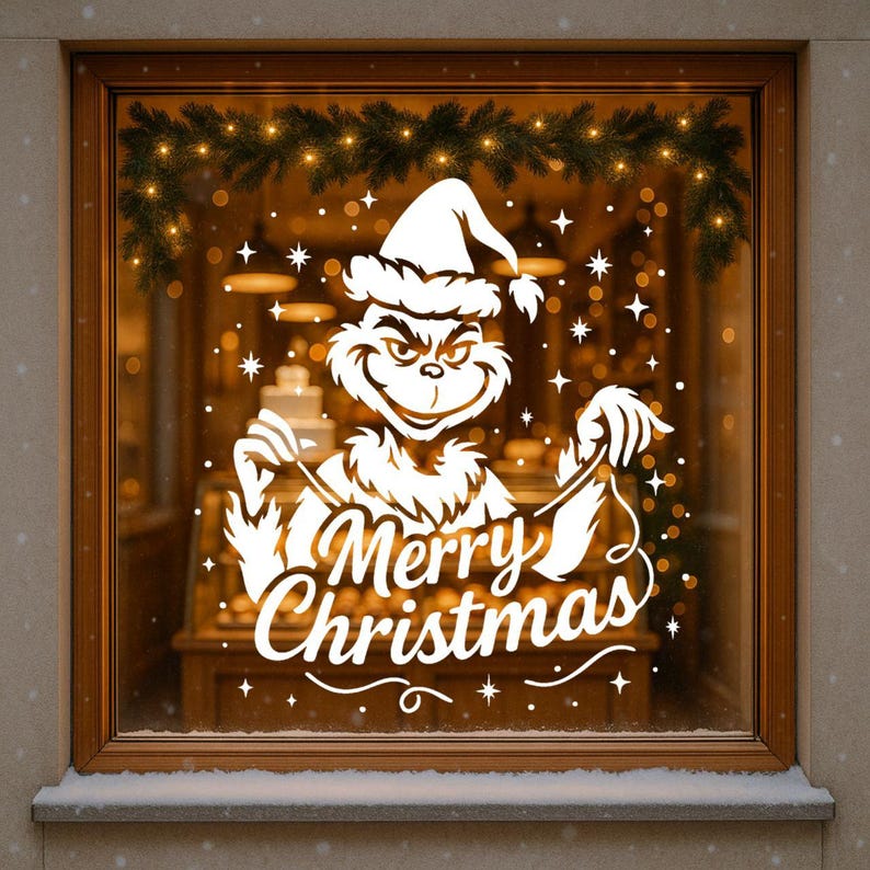 Christmas Window Stencil Set | Holiday Character Tracing (PNG PDF SVG ...