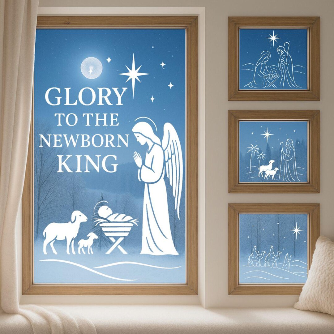 Nativity Christmas Window Stencils, Marker Tracing Templates (PNG PDF ...