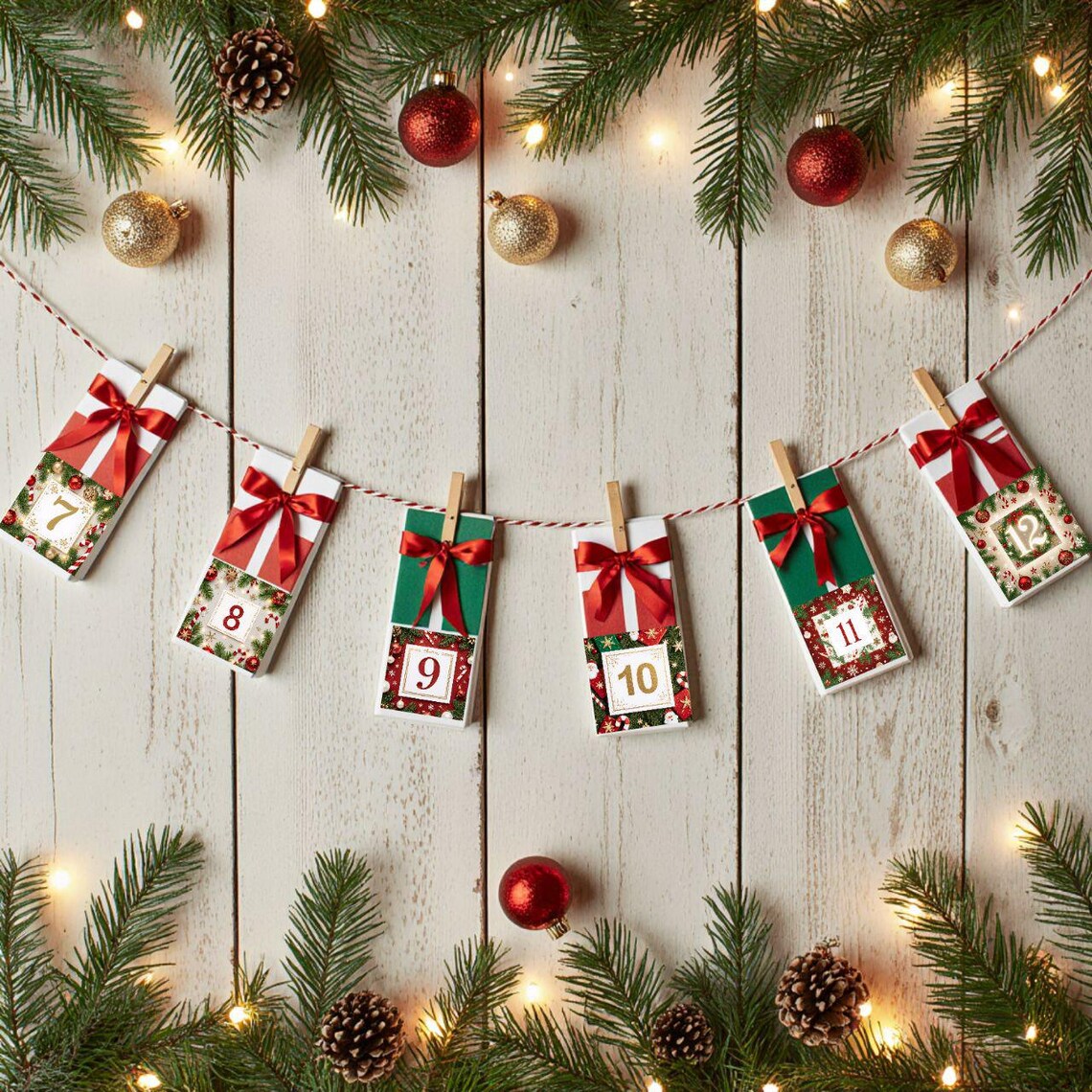 Printable Advent Calendar Numbers 1-25 | DIY Christmas Decor (digital ...