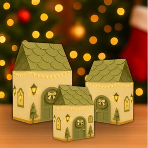 Advent Calendar House Template | DIY Paper Christmas Village (pdf, Png ...