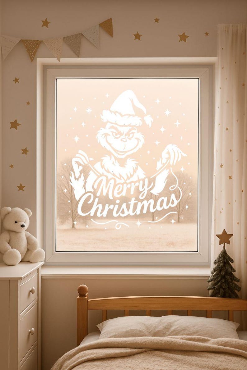 Christmas Window Stencil Set | Holiday Character Tracing (PNG PDF SVG ...