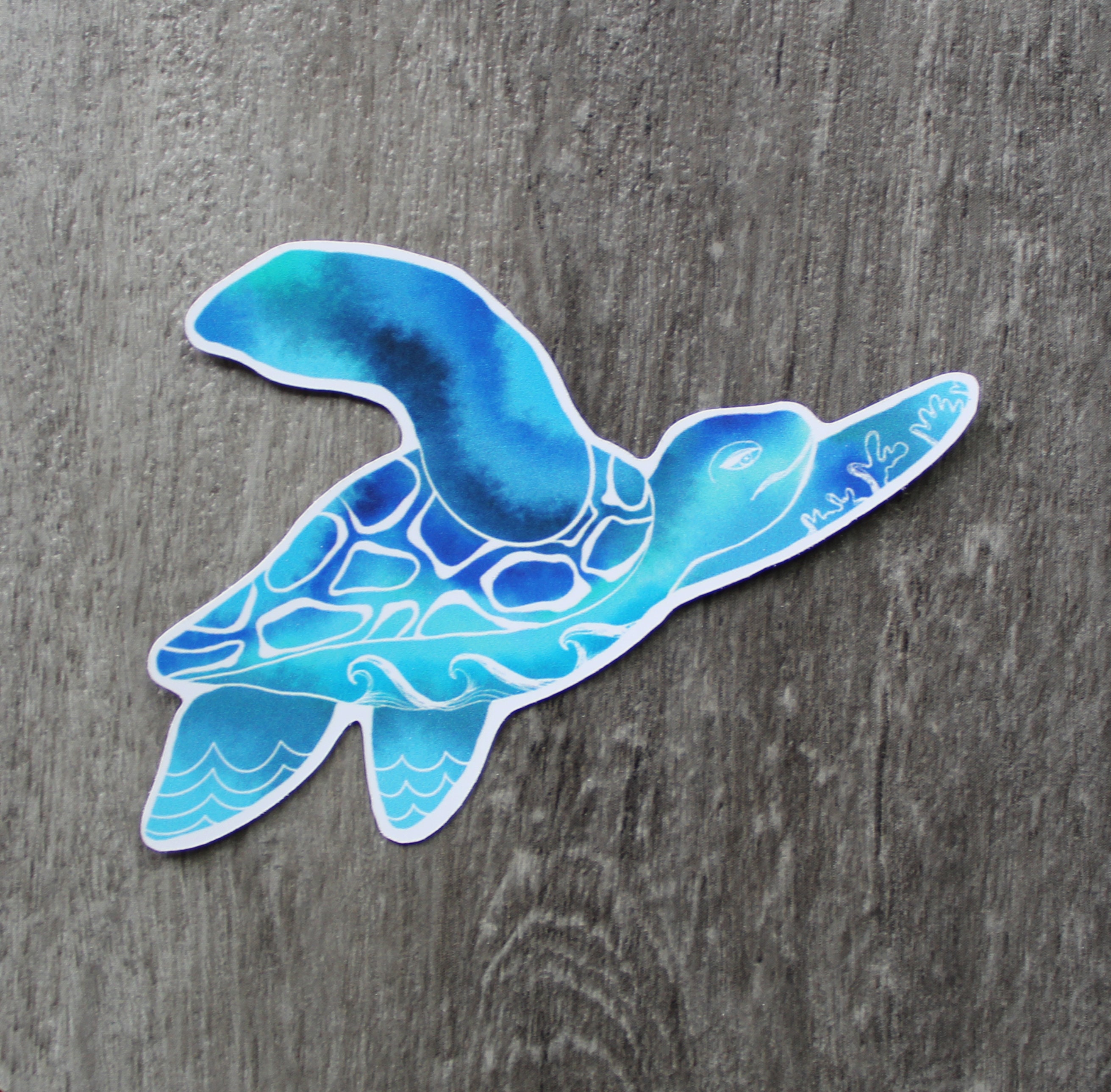 Sea Turtle Sticker / Turtle Sticker / Blue / Ocean / Matte | Etsy