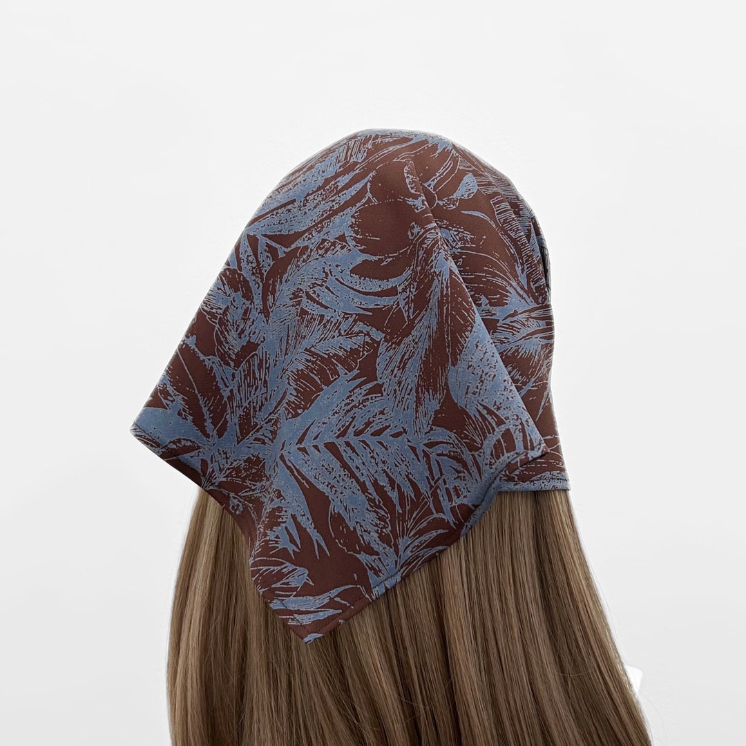 Satin Floral Self Tie Triangle Head Scarf - Lightweight - Headband ...