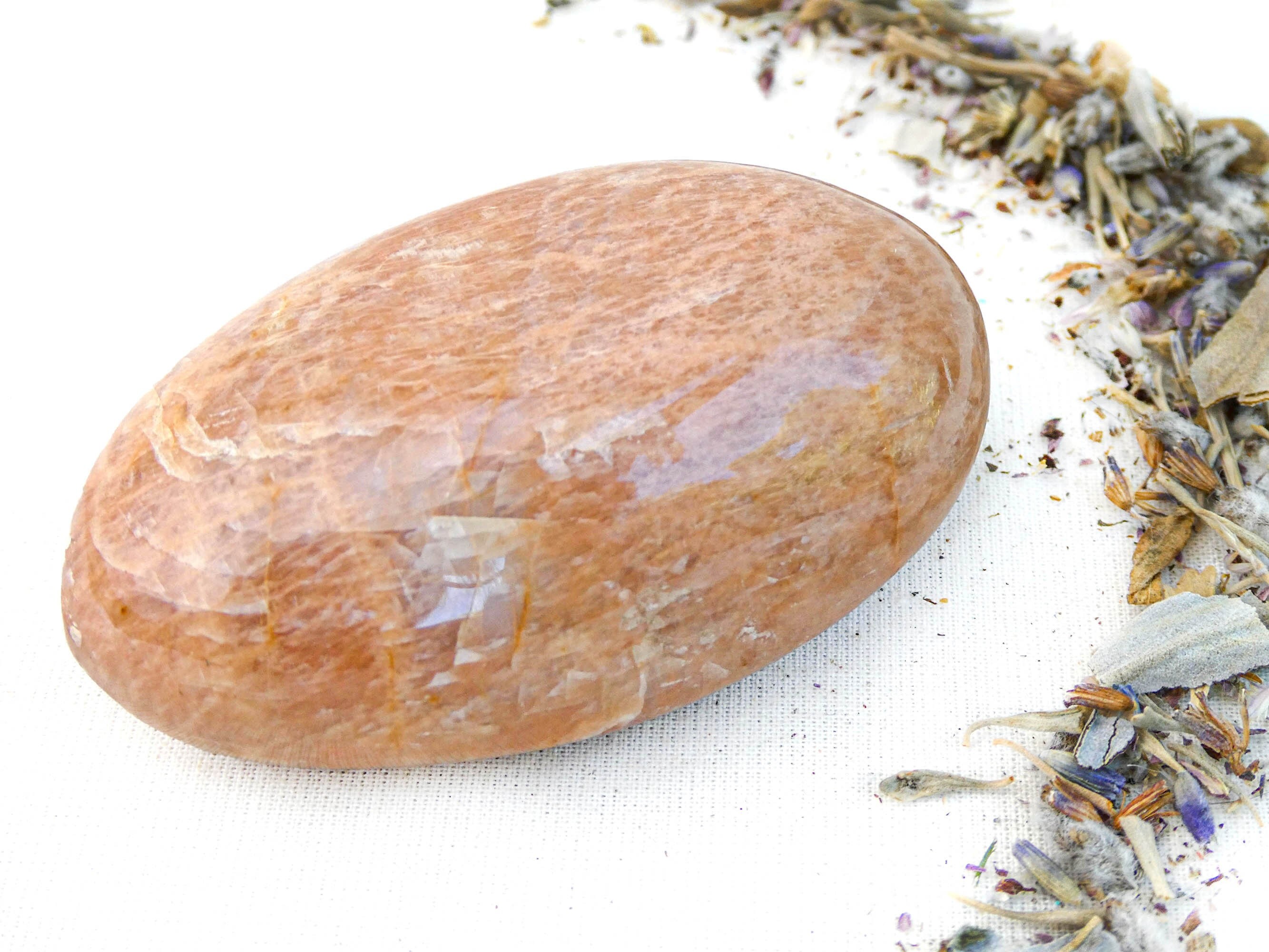 Peach Moonstone Palm Stone Large Polished Chatoyancy Pebble - Etsy UK