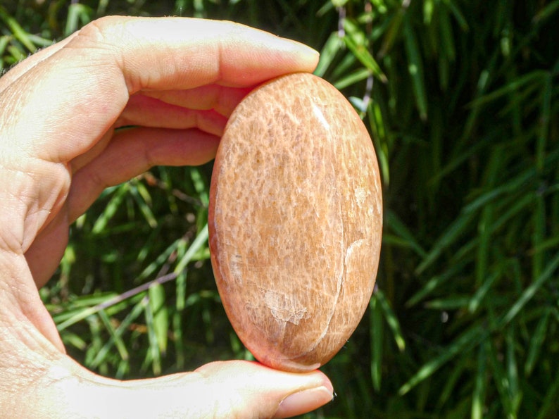 Peach Moonstone Palm Stone Large Polished Chatoyancy Pebble - Etsy UK