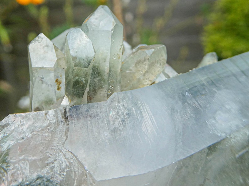 Chlorite Quartz Crystal Specimen: Raw Green Lodolite Cluster - Etsy ...