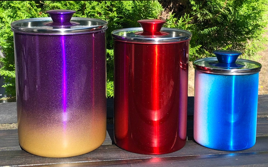 Custom Powder Coated 3-piece Stainless Steel Canister Set - Etsy