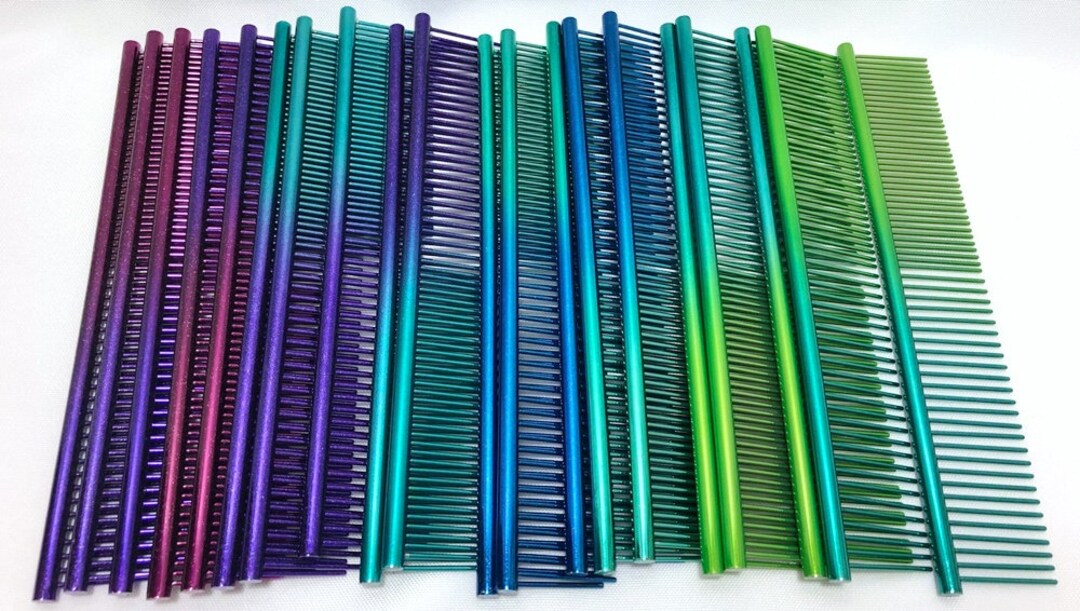 Custom Powder Coated 7 1/2" Medium/coarse Stainless Steel Grooming ...