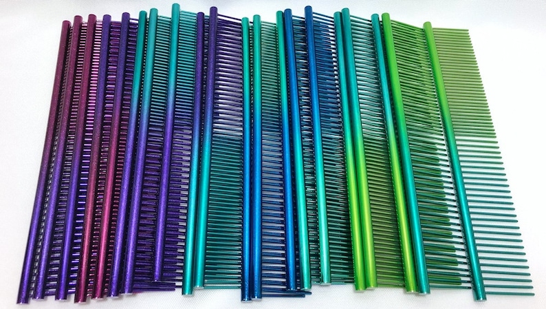Custom Powder Coated 7 1/2" Medium/coarse Stainless Steel Grooming ...