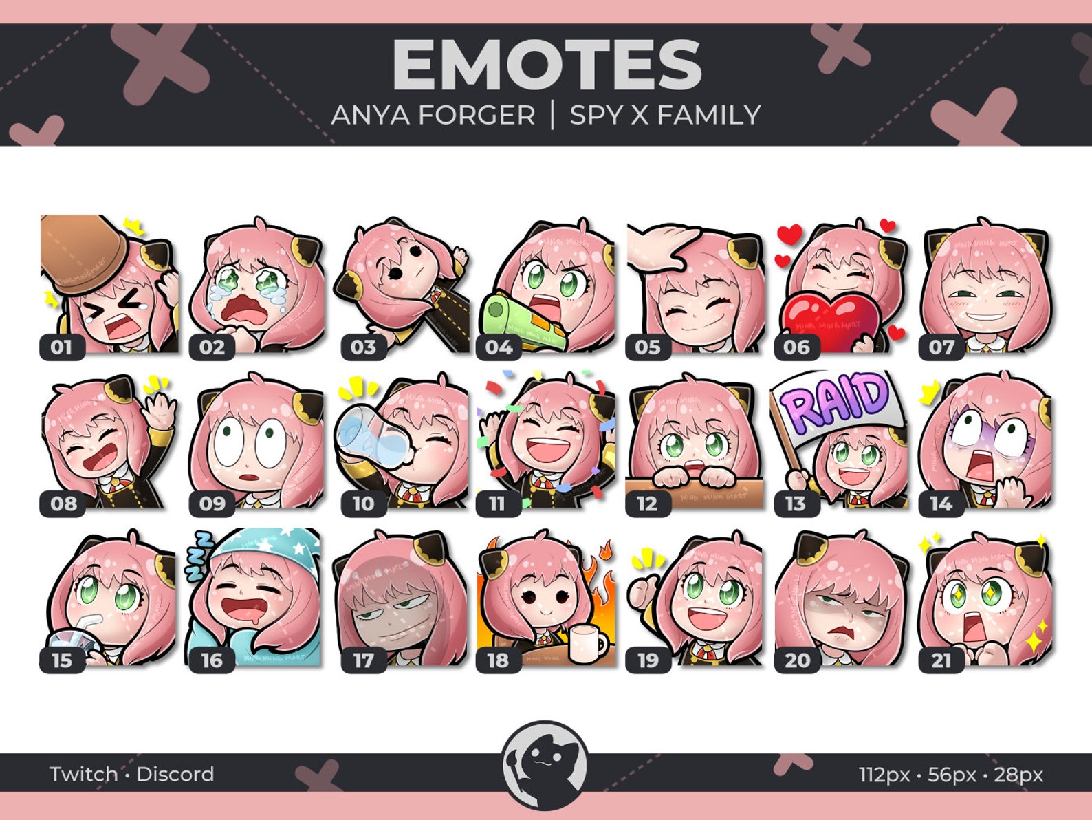 Anya Forger Emotes Spy X Family up to 21 Emotes for Twitch - Etsy